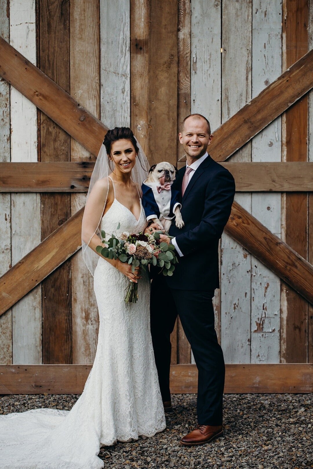 Navy Blue Dog Tuxedo for Pug Custom Blue Dog Suit With Dusty Pink Bow ...