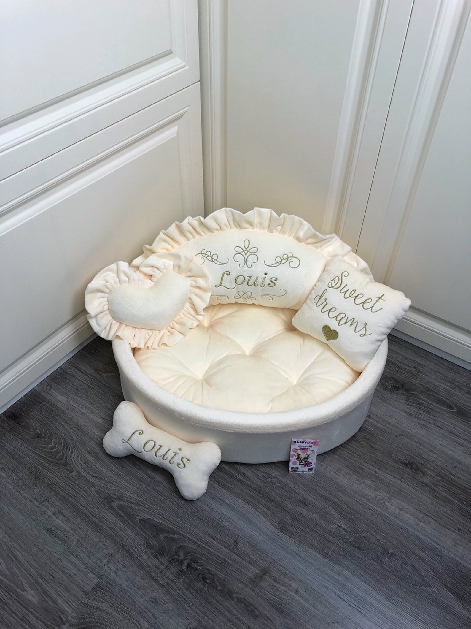 Cream and Gold Designer Dog Bed Prince Dog Bed Princess Bed | Etsy