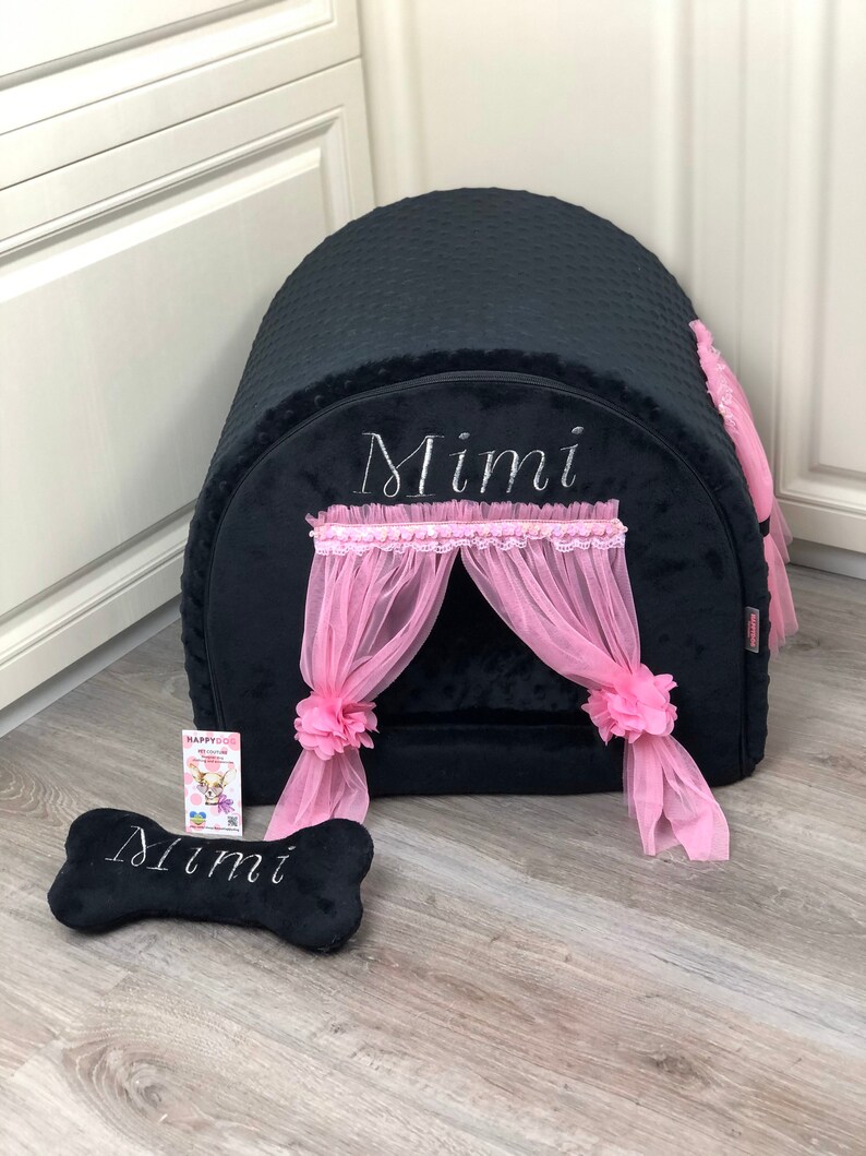 Black and pink princess dog house Luxury dog bed Designer dog | Etsy