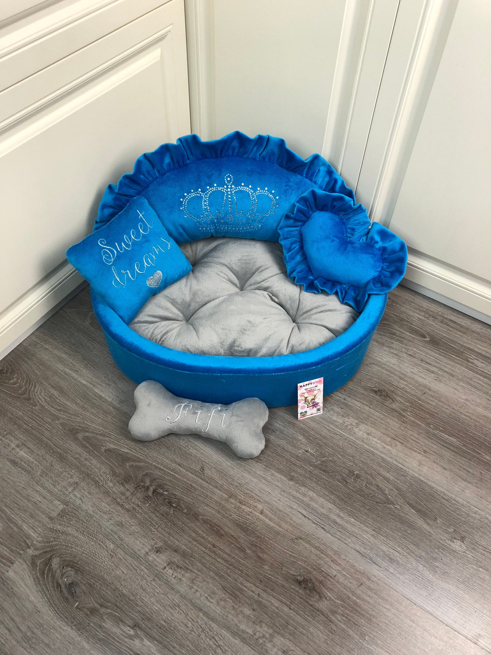 Blue and Cream Designer Dog Bed Prince Dog Bed Princess Go Bed - Etsy