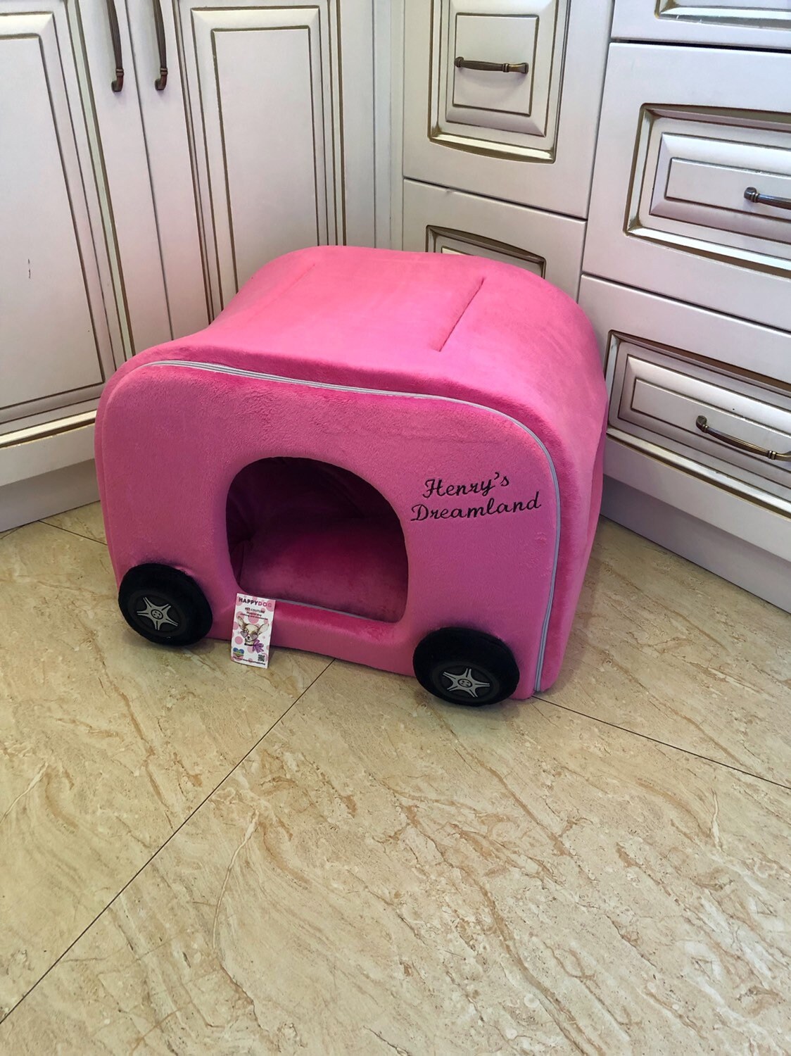 Bright Pink Dog Caravan With Wheels Customized Luxury Dog Car - Etsy