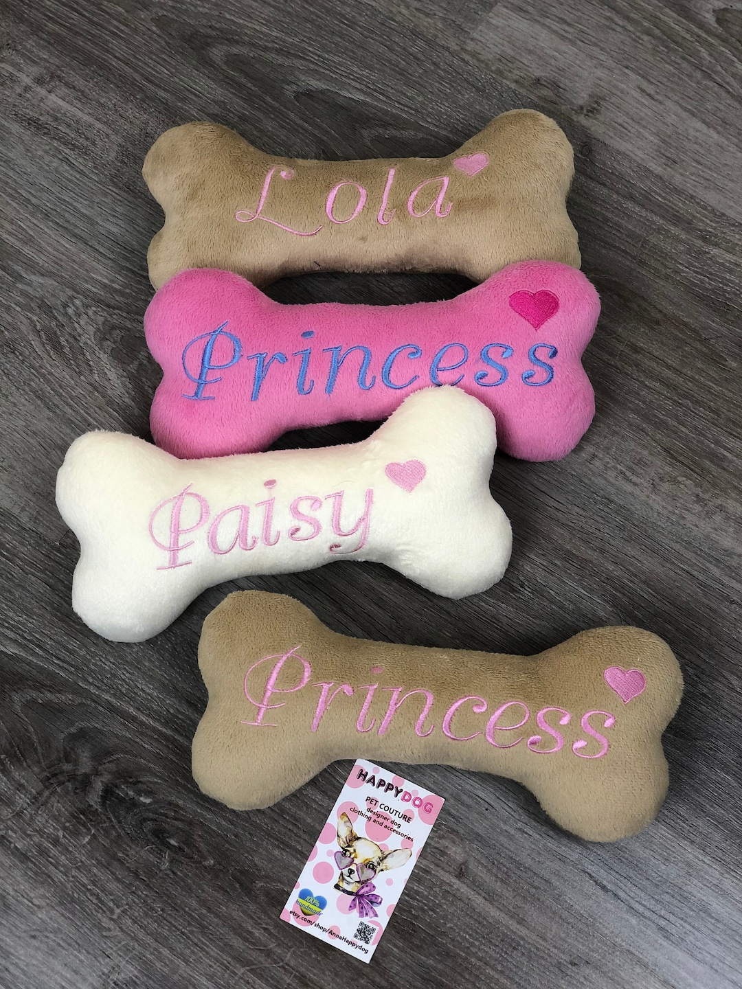 Personalized Dog Toy Dog Bone Shaped Toy Princess Dog Toy Gift for Dog ...