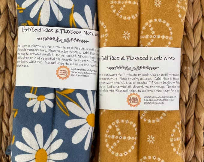 Microwavable Flaxseed Rice Bag, Hot or Cold, Neck Wrap, Shoulders, Heat ...