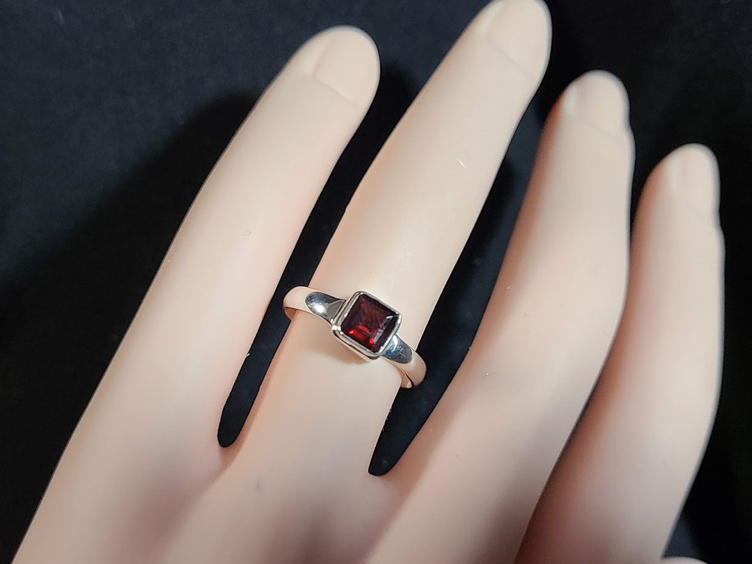 Granat-Ring, Größe 6 US / kanadische Größen, 92,5 Sterling Silber - Etsy.de