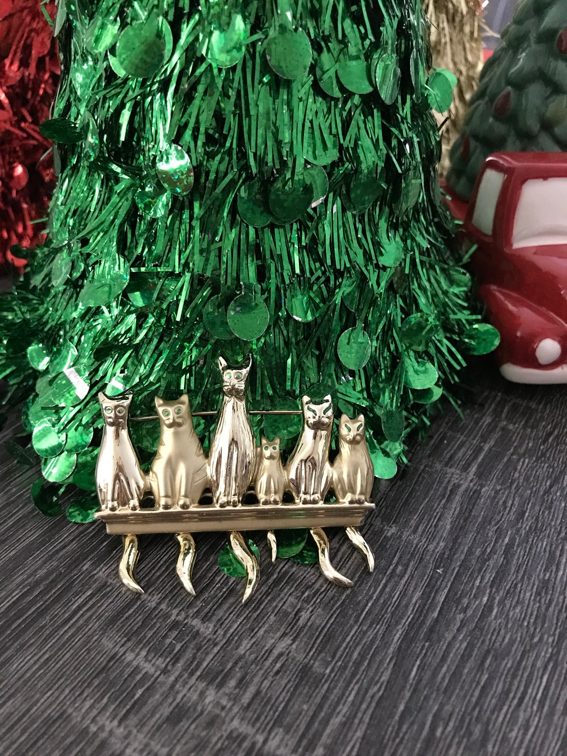 Vintage AJC Cats Moving Tails Pin Brooch - Etsy