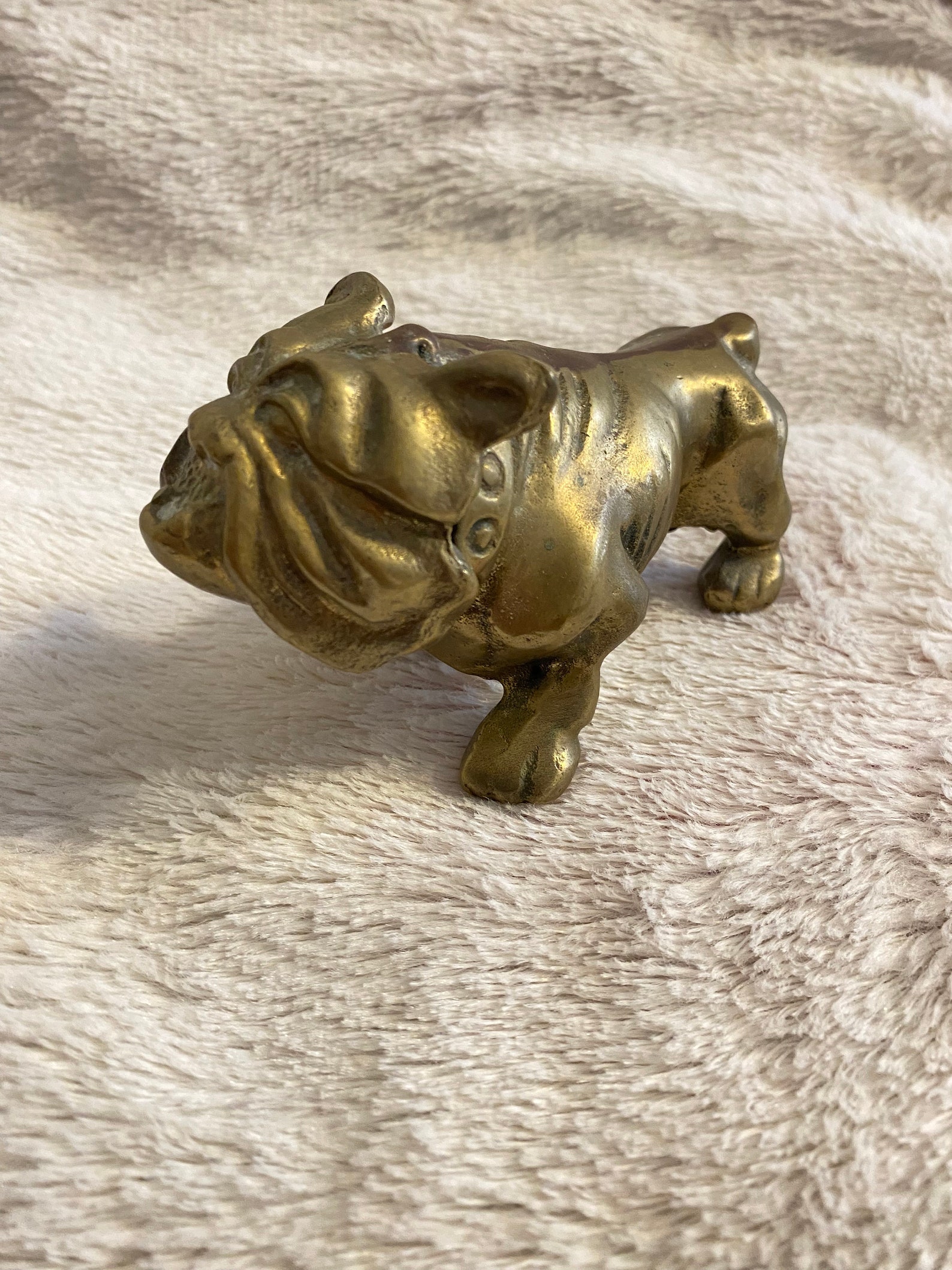 Vintage MCM Miniature Solid Brass American Bulldog Dog Figurine ...