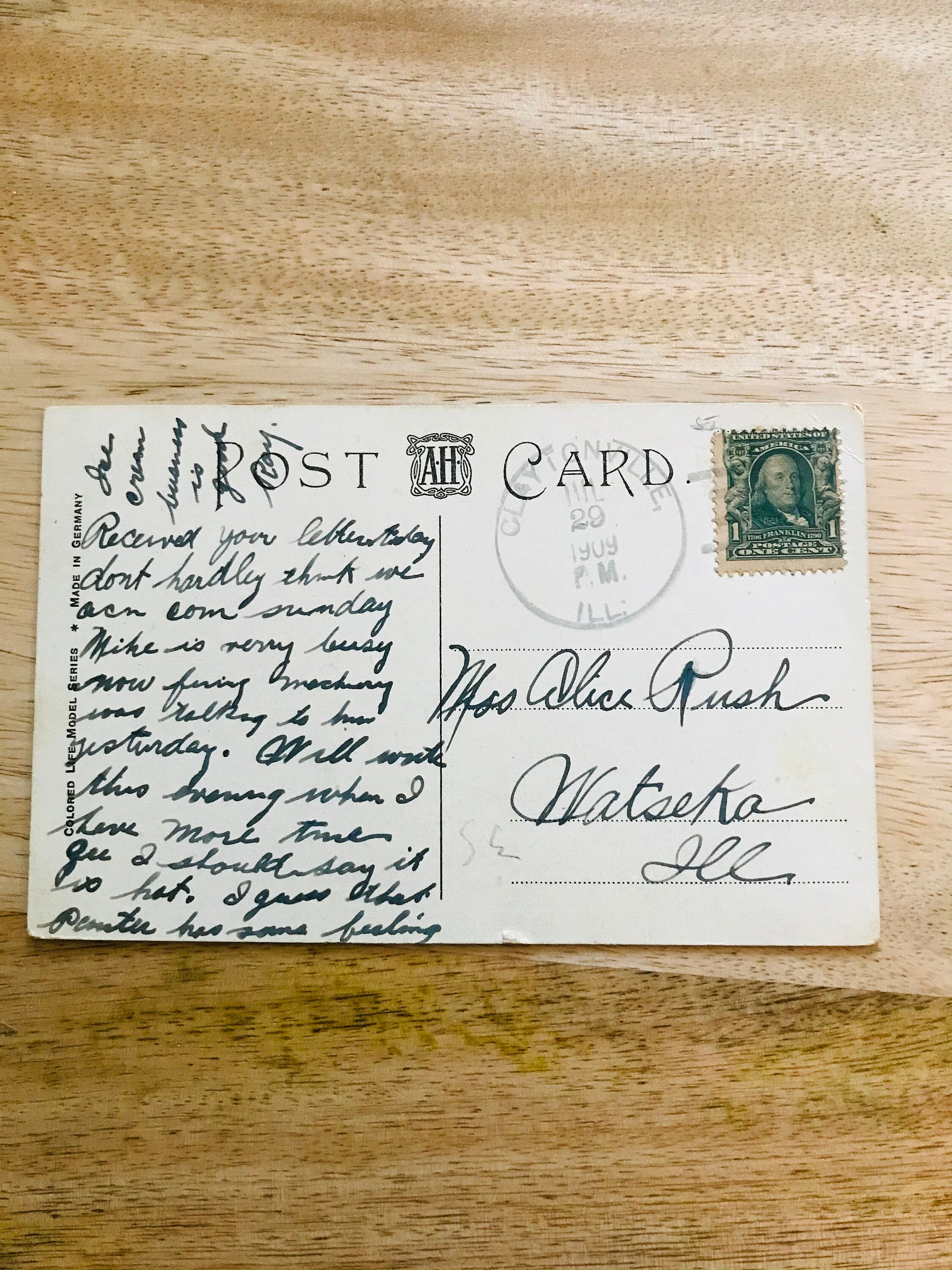 Antique Collectible Used 1907 Postcard by C. Eckstone With Benjamin ...
