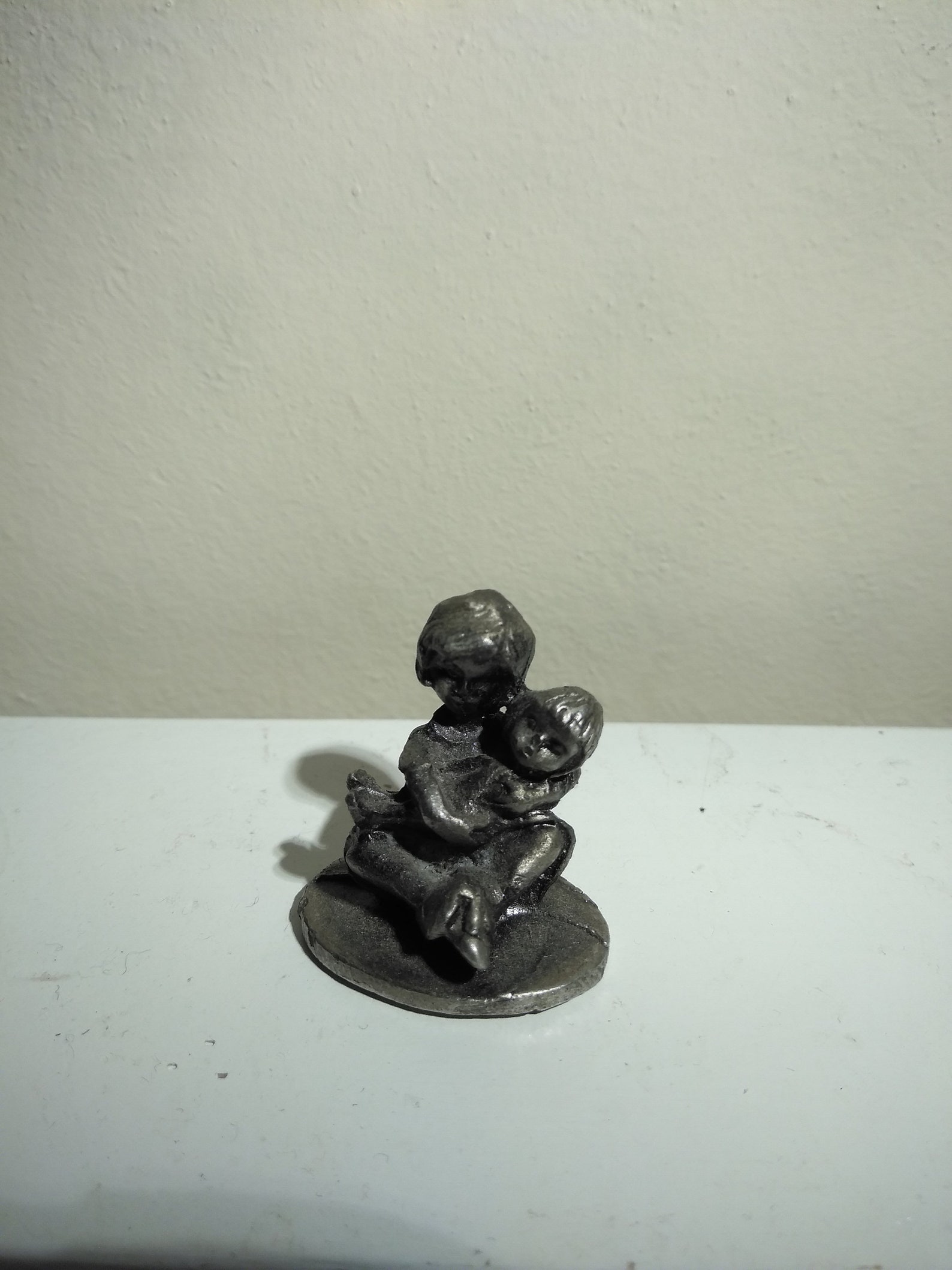 Miniature Pewter Girl With Doll, Miniature Figurine. - Etsy