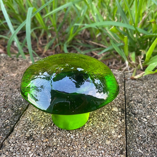 Viking Glass Green Mushroom - Etsy