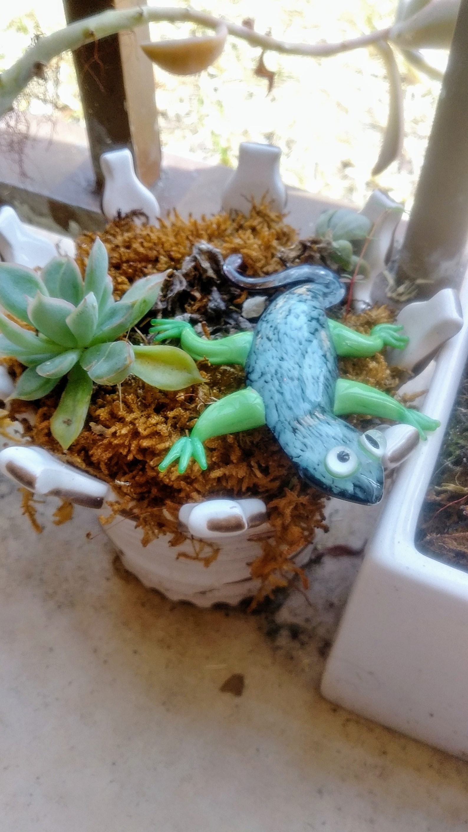 Blown Glass Gecko Figurine. - Etsy