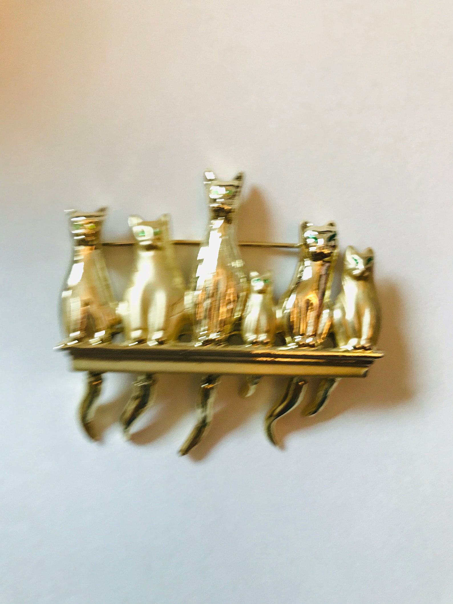Vintage AJC Cats Moving Tails Pin Brooch - Etsy