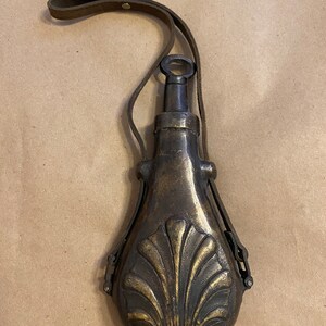 Antique Mid 1800s Era Style Brass and Zinc Powder Collectible Flask. - Etsy