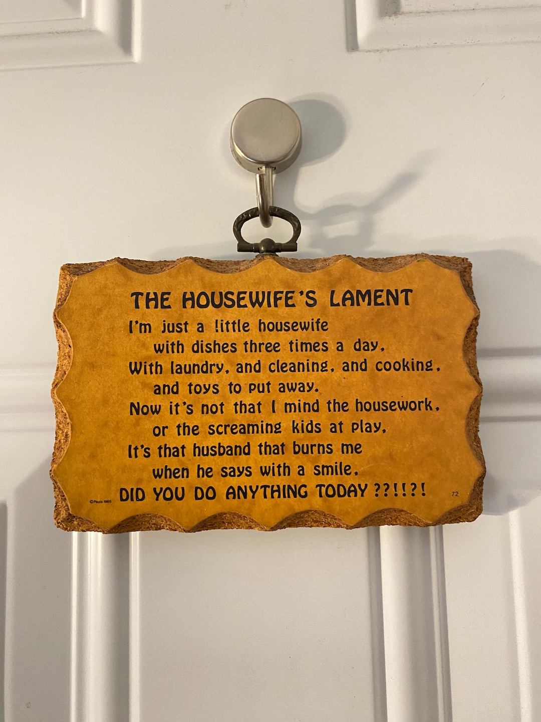 Vintage Paula's Wooden Wall Plaque Sign Mottos, “the Housewife’s Lament ...