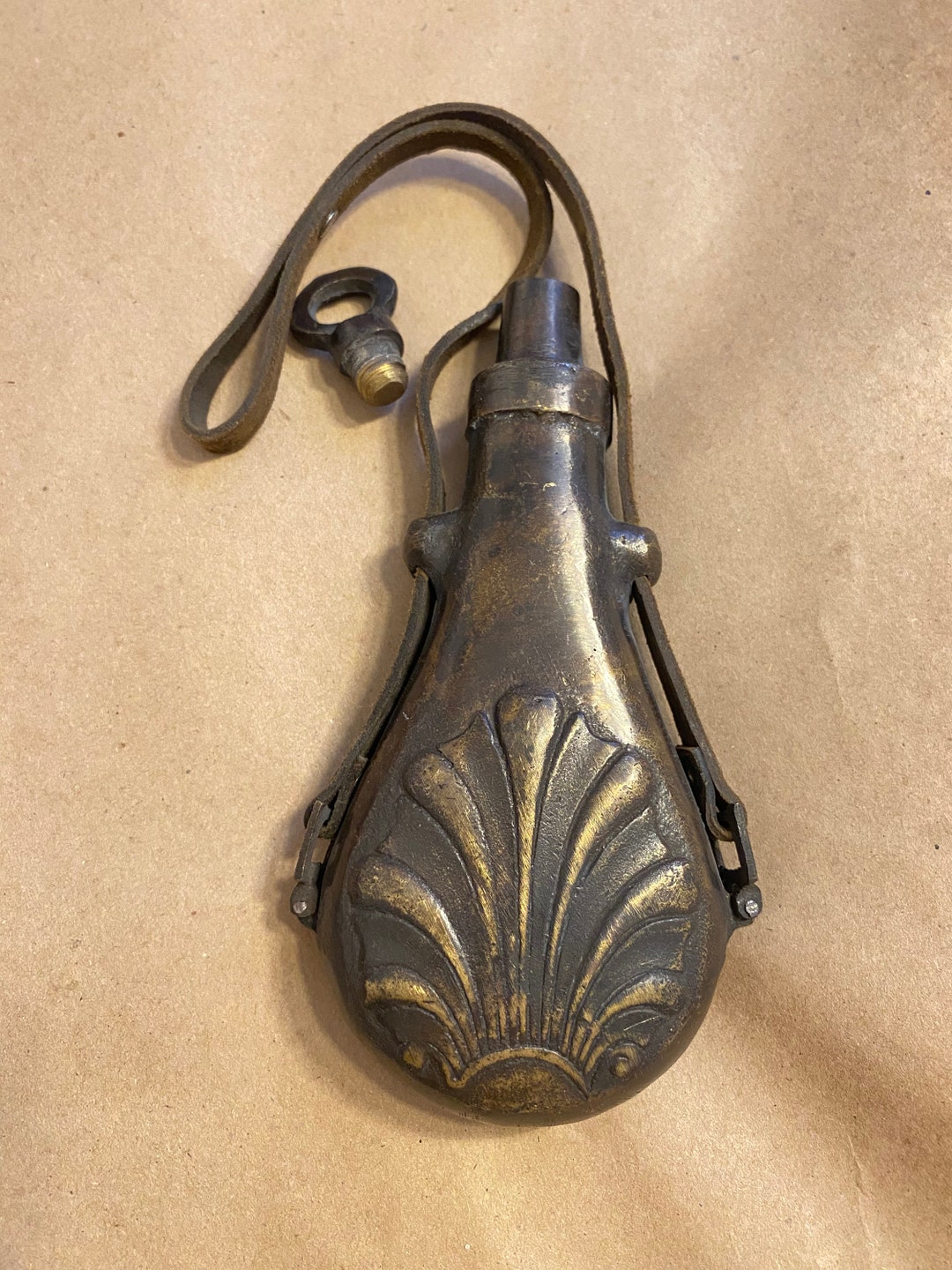 Antique Mid 1800s Era Style Brass and Zinc Powder Collectible Flask. - Etsy