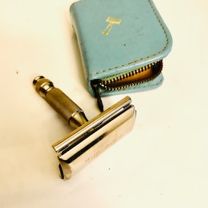 Vintage Mini Travel Gillette Razor With Leather Case - Etsy