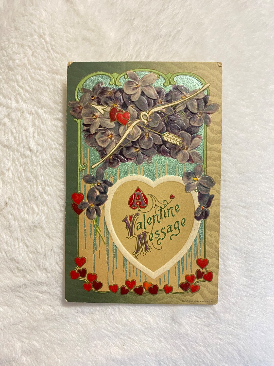 Vintage Used Valentines Embossed Postcard, 1911. - Etsy