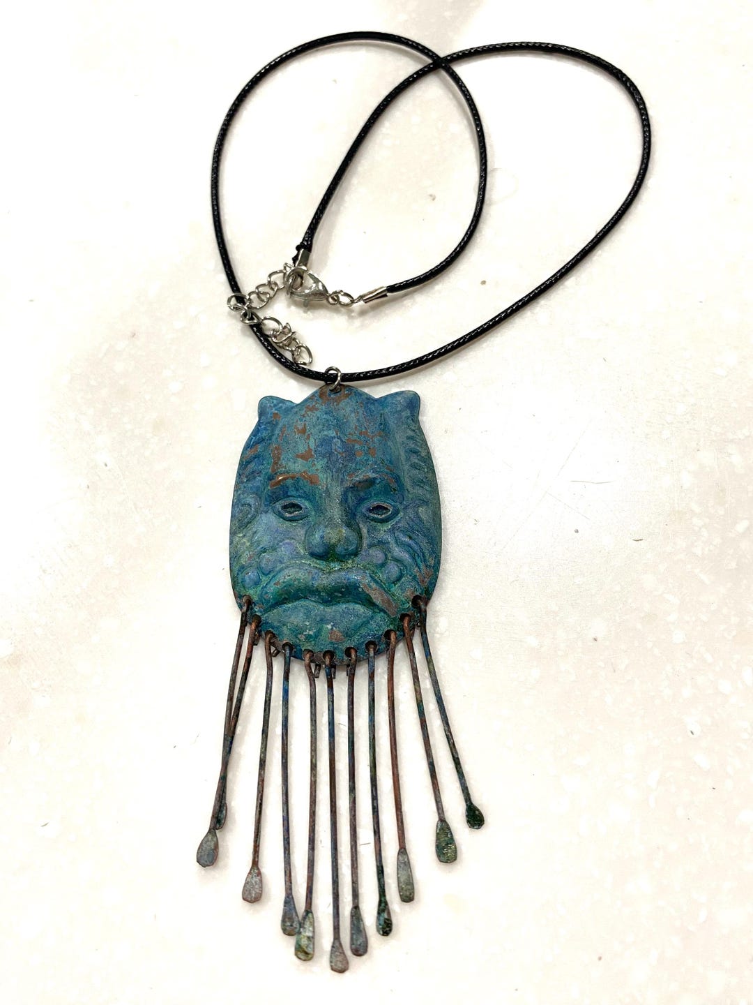 Vintage Patina Metal Mythology Rare Pendant - Etsy