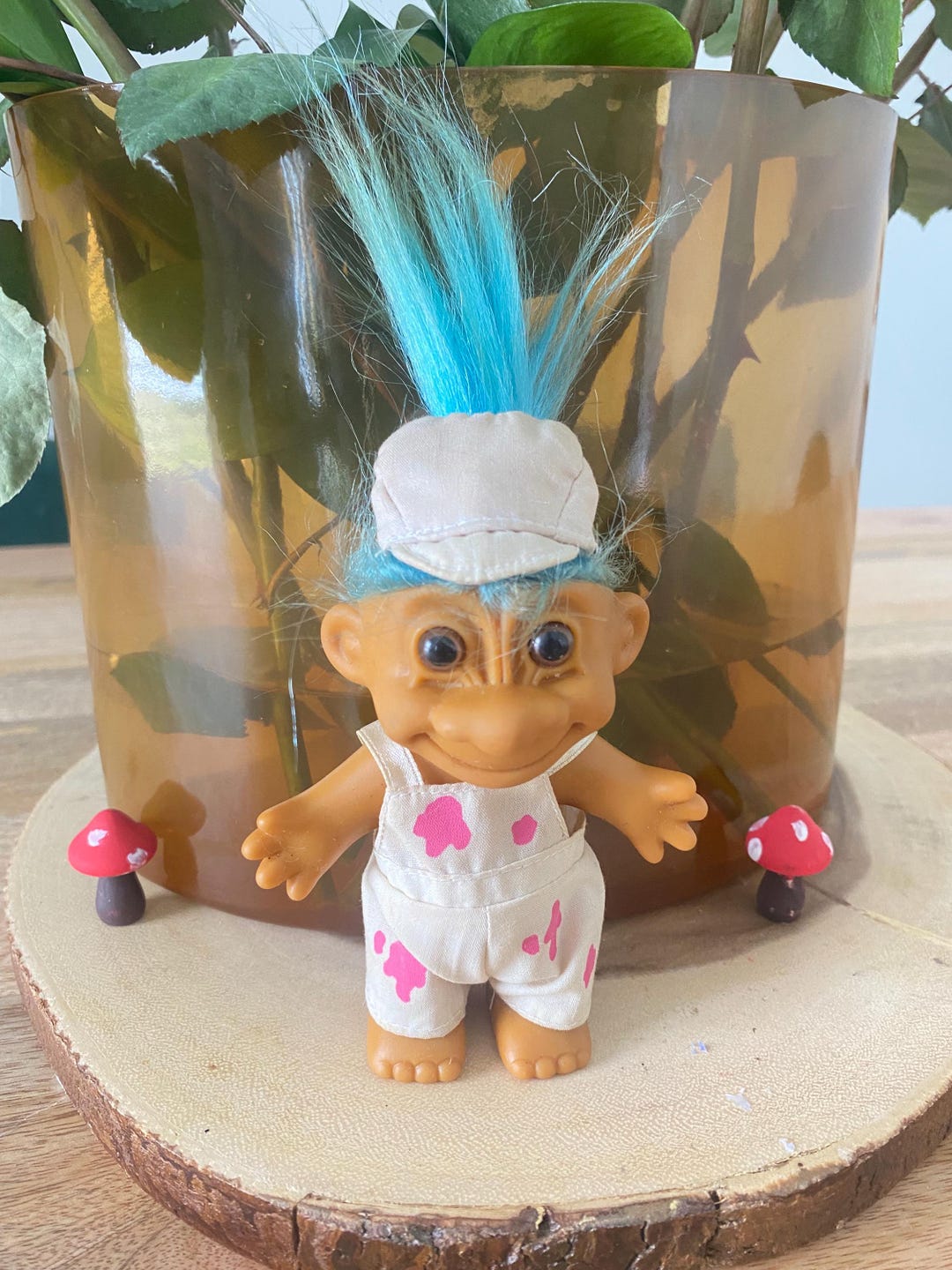 Vintage Russ Painter Troll Doll Blue Hair Brown Eyes. - Etsy