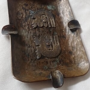 Vintage Brass Hammered Tobacco Ashtray Inca Aztec Mayan Symbols. - Etsy