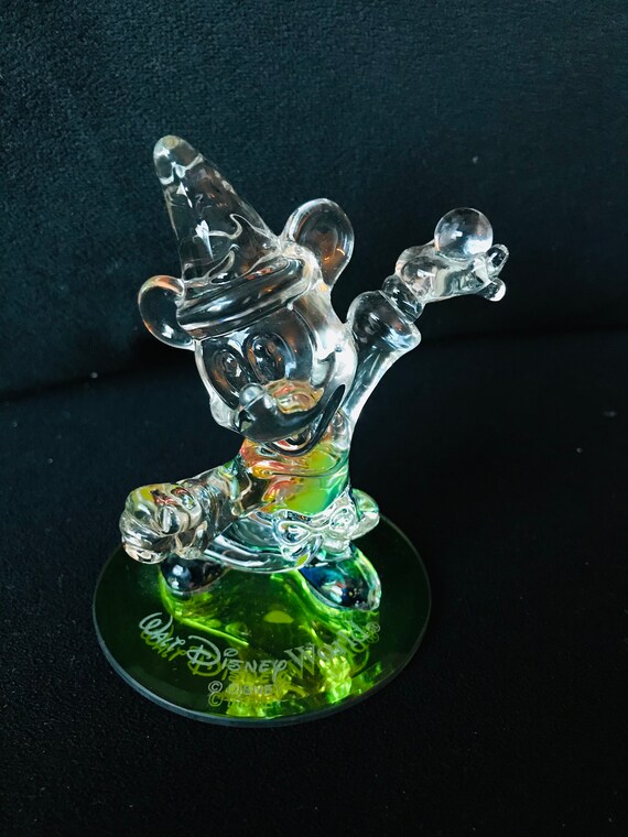 Vintage Mickey Mouse Wizard Glass Collectible Figurine. | Etsy