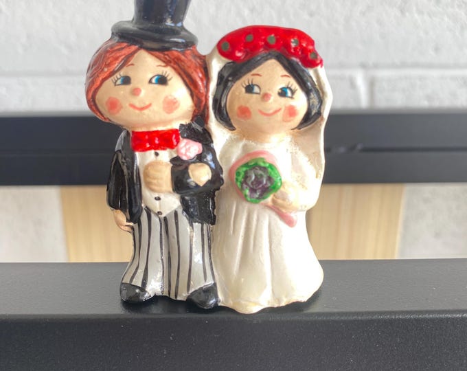 Vintage Enesco Mini Ceramic Wedding Cake Topper. - Etsy