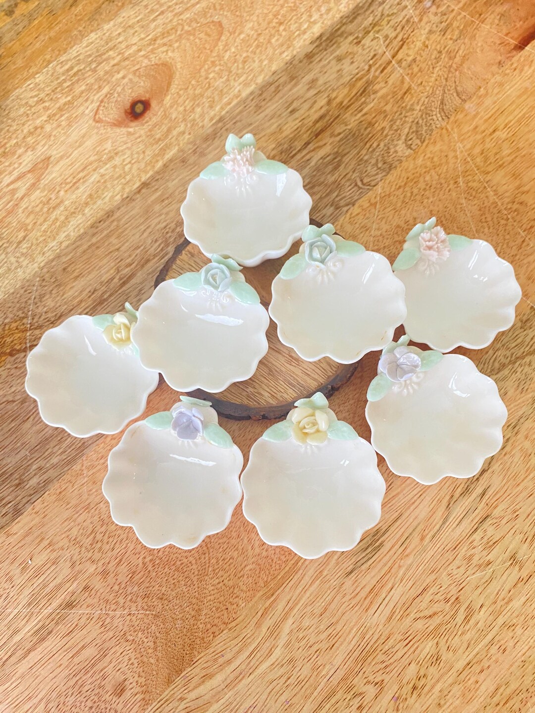 Vintage Ardalt Japan Porcelain Floral Open Salt Cellar /place Card ...