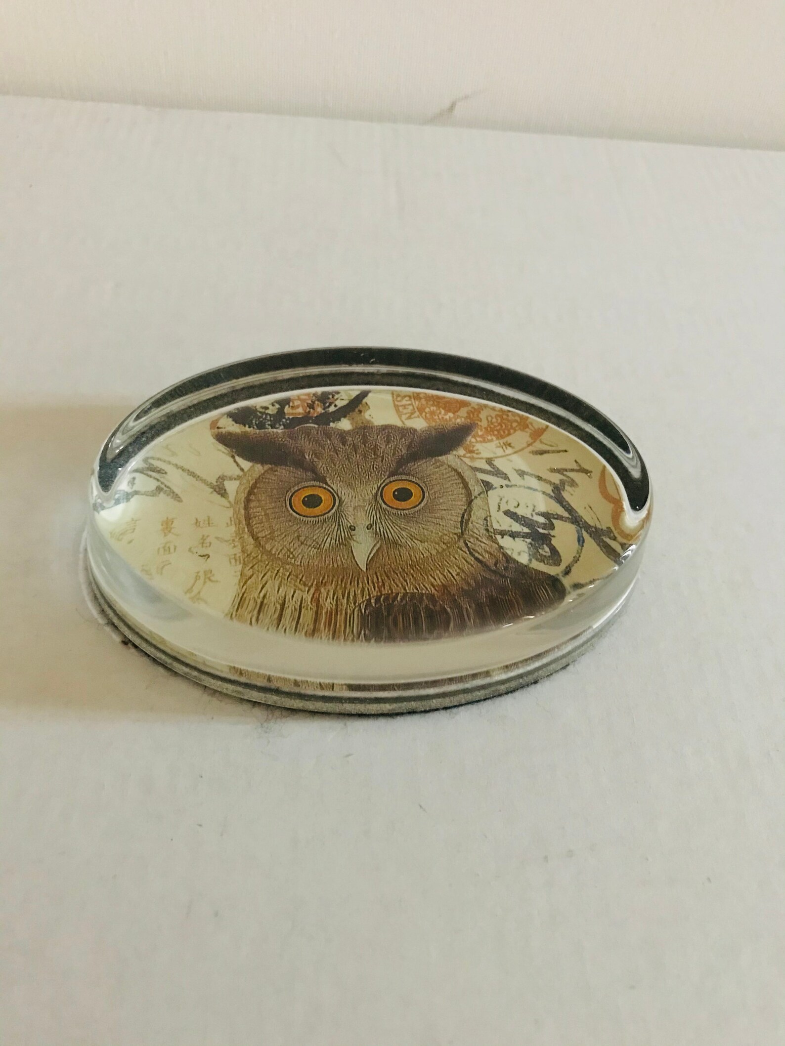 Vintage Glass Owl Paperweight. | Etsy