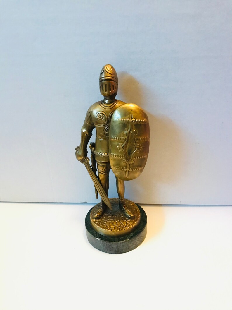 Brass Knight Armor Sword and Shield Medieval Decoration. - Etsy