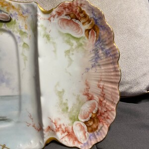 T&V Limoges France Plate, Hand Painted Seashells and Fishing Boat ...
