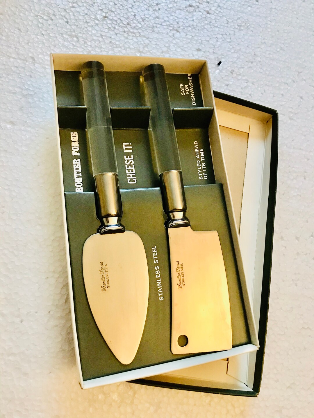 Vintage Stainless Steel and Lucite Frontier Forge cheese It Cheese ...