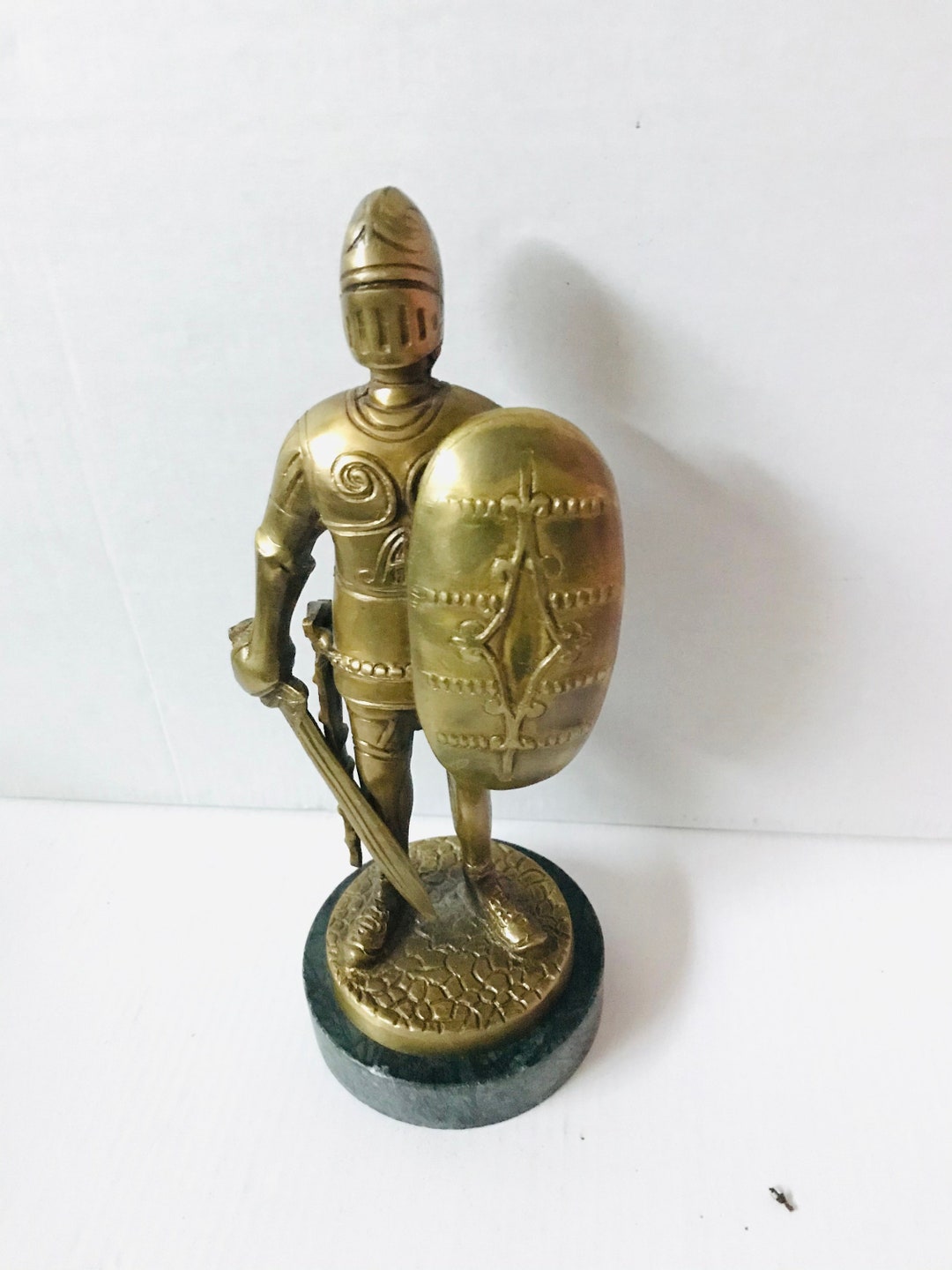 Brass Knight Armor Sword and Shield, Medieval Decoration. - Etsy