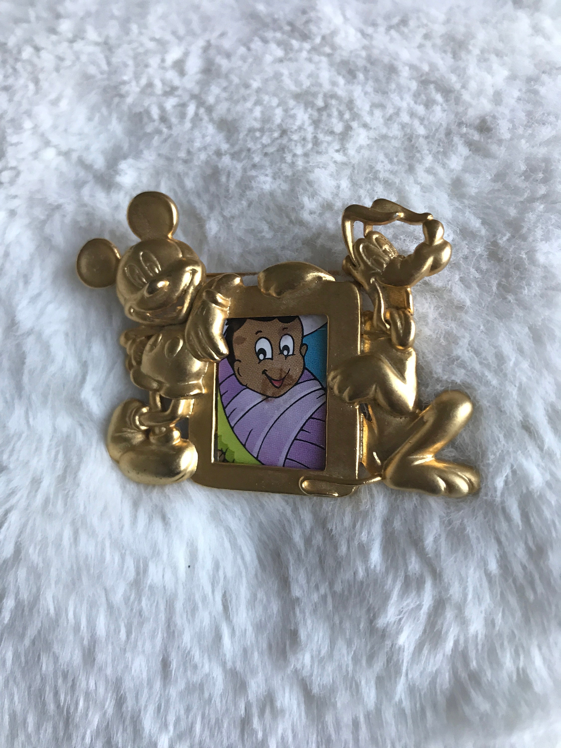 Vintage Mickey Mouse and Pluto Gold Tone Picture Frame Brooch. - Etsy