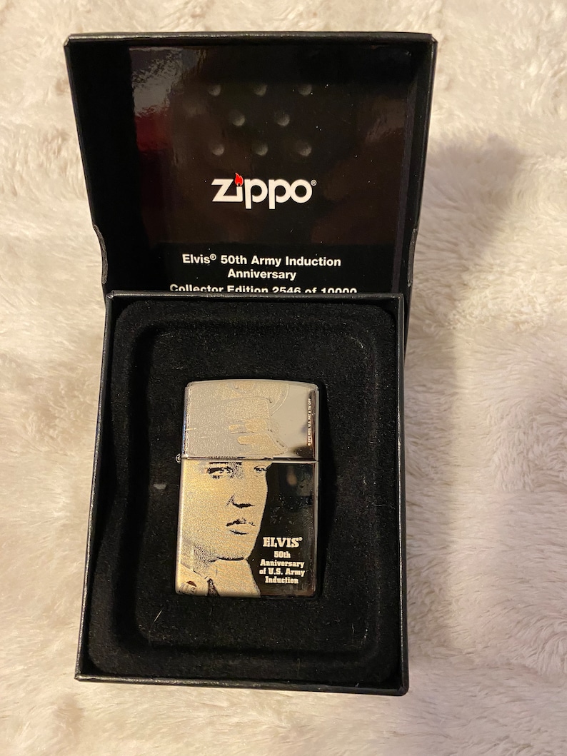 Limited Edition Elvis Presley Zippo Lighter 50th Anniversary US Army Induction With Original Box ...