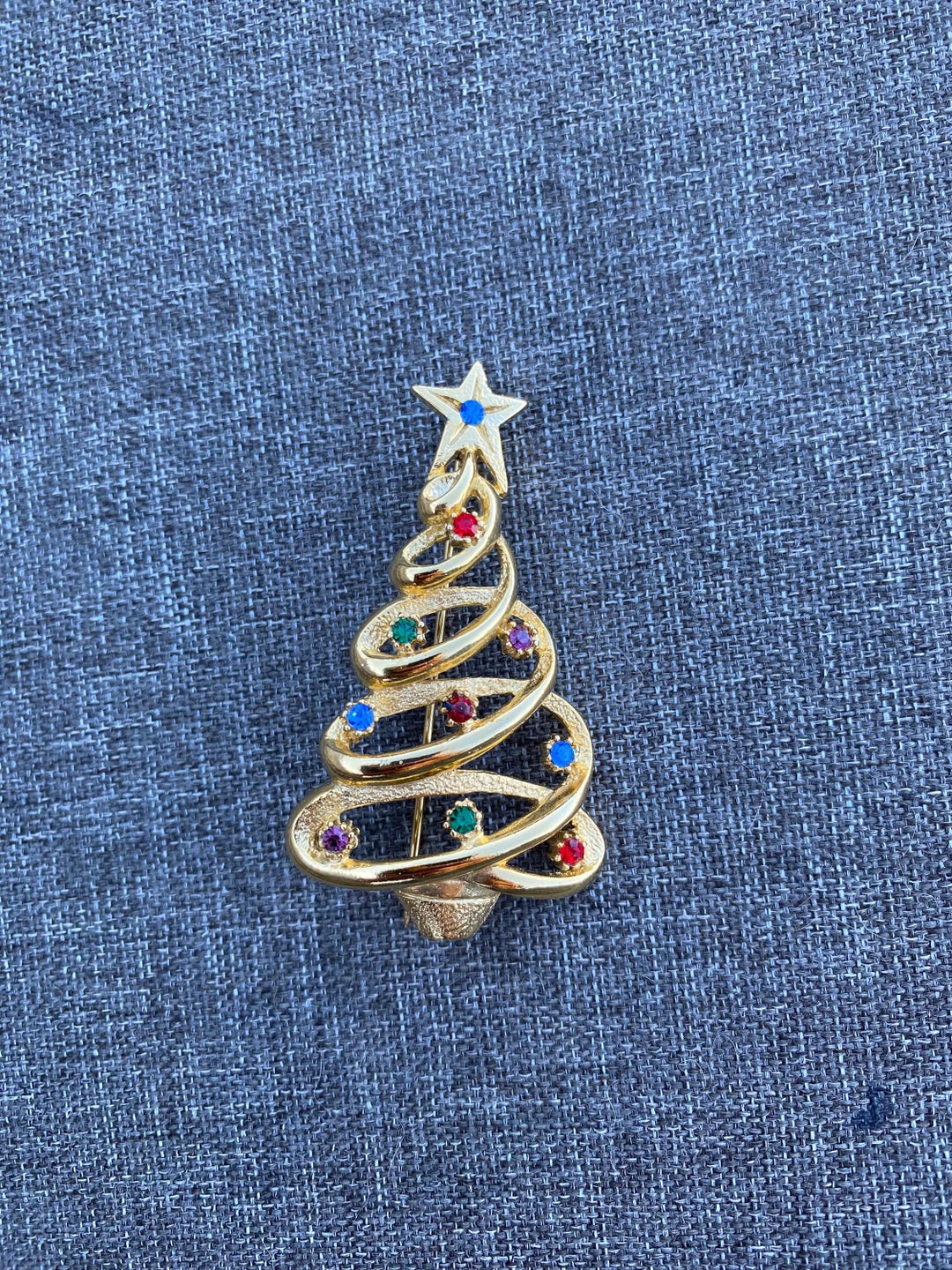 Vintage Christmas Tree JJ Multicolored Rhinestones. - Etsy