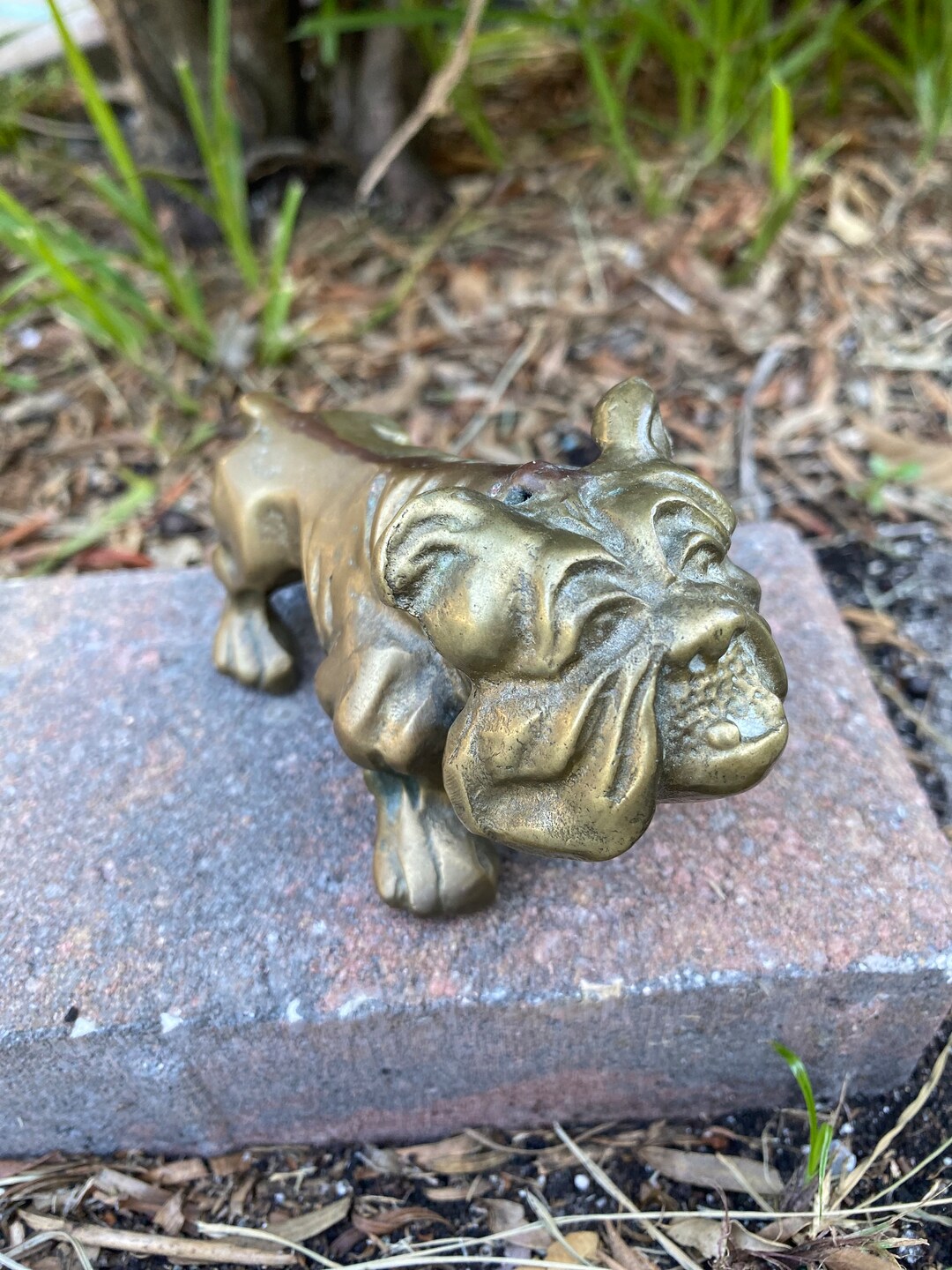Vintage MCM Miniature Solid Brass American Bulldog Dog Figurine ...