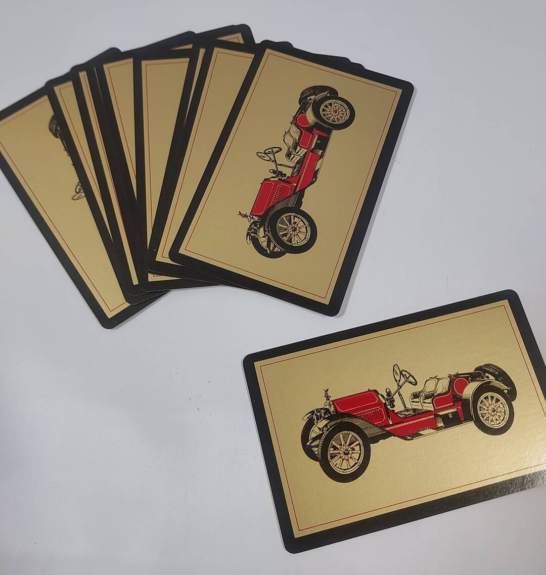 Set of 10 Vintage Car Themed Playing Cards / Junk Journal Ephemera ...