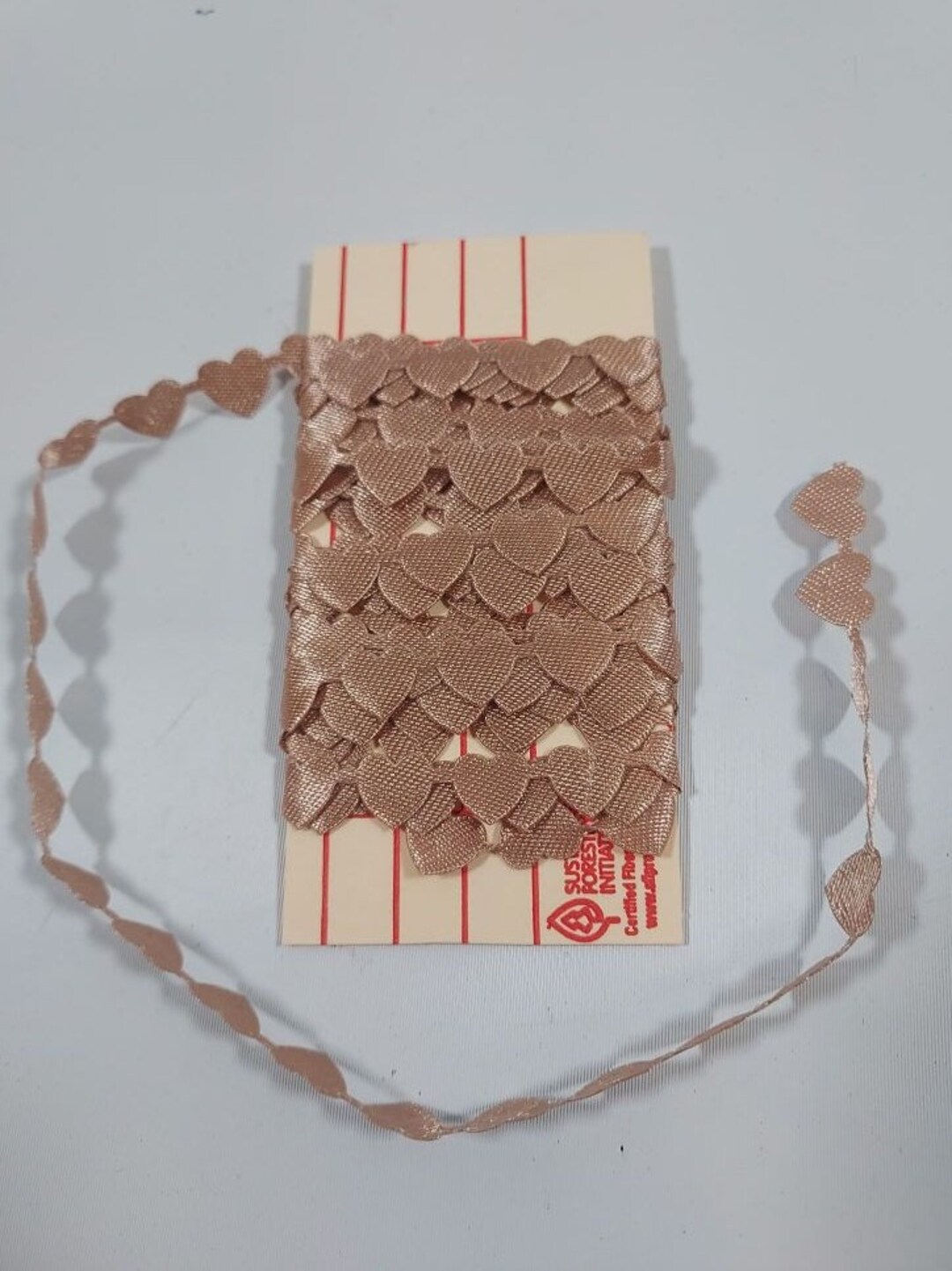 Tiny Brown Heart Fiber Trim 3 Yards / Tags / Mixed Media Art / Yarn ...