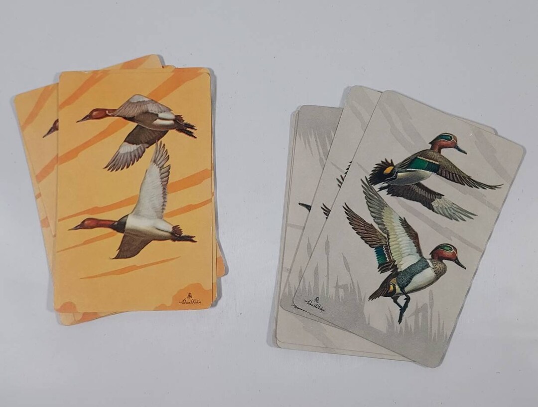 Set of 10 Vintage Duck Playing Cards / Vintage Junk Journal Ephemera ...