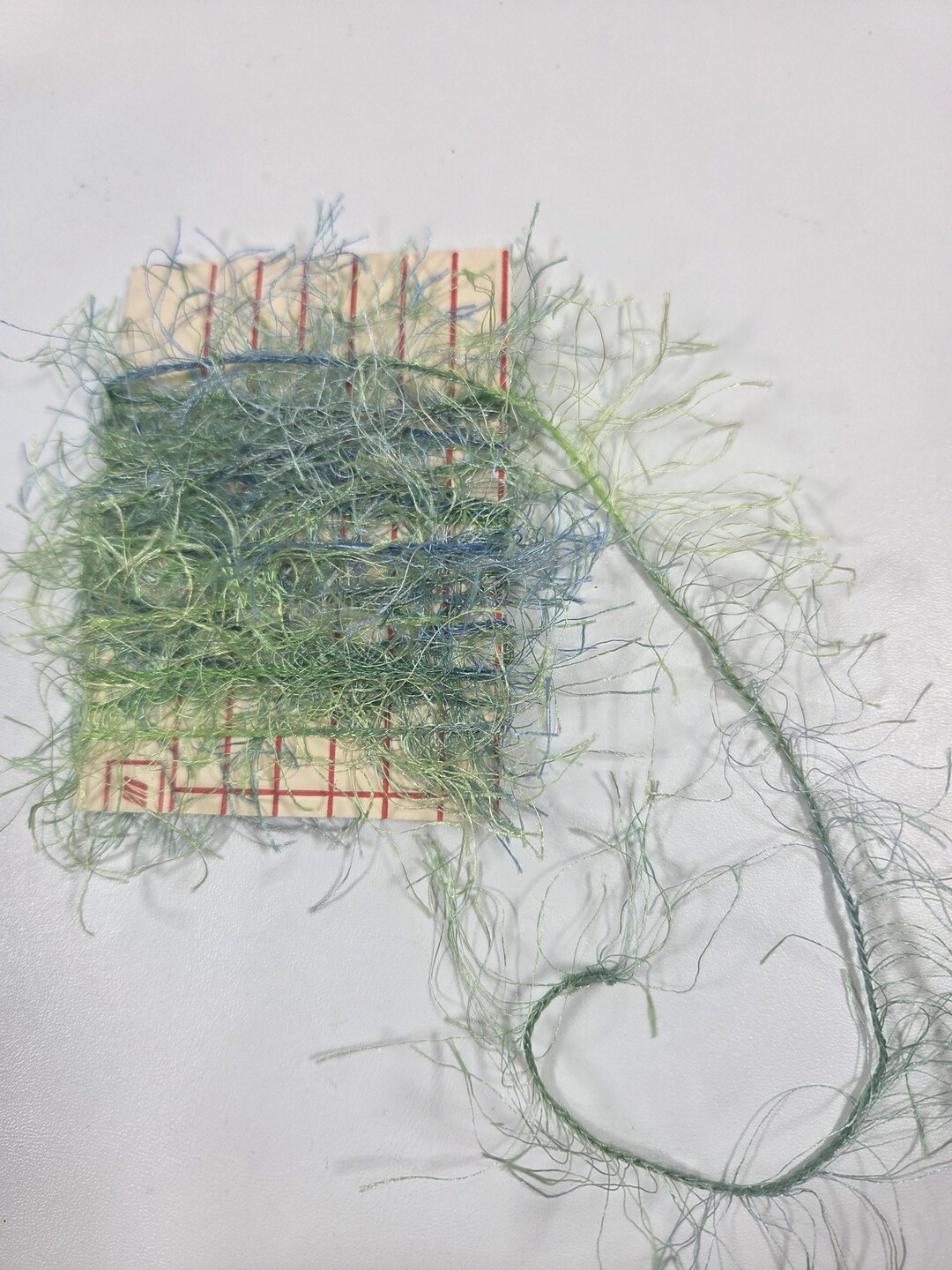 Variegated Blue Green Eyelash Trim 3 Yards / Tags / Mixed Media Art ...
