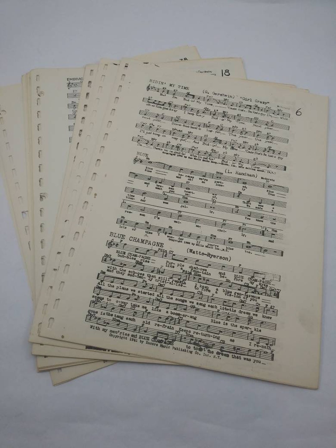 Set of 20 Pages of Vintage Music Paper / Collage Paper / Junk Journal ...
