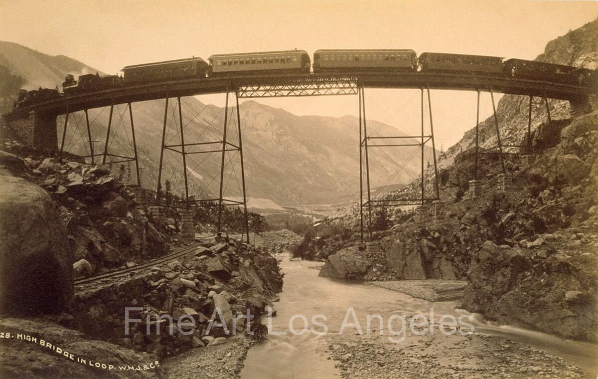 William Henry Jackson Photo, High Railroad Bridge in the Loop, Colorado ...