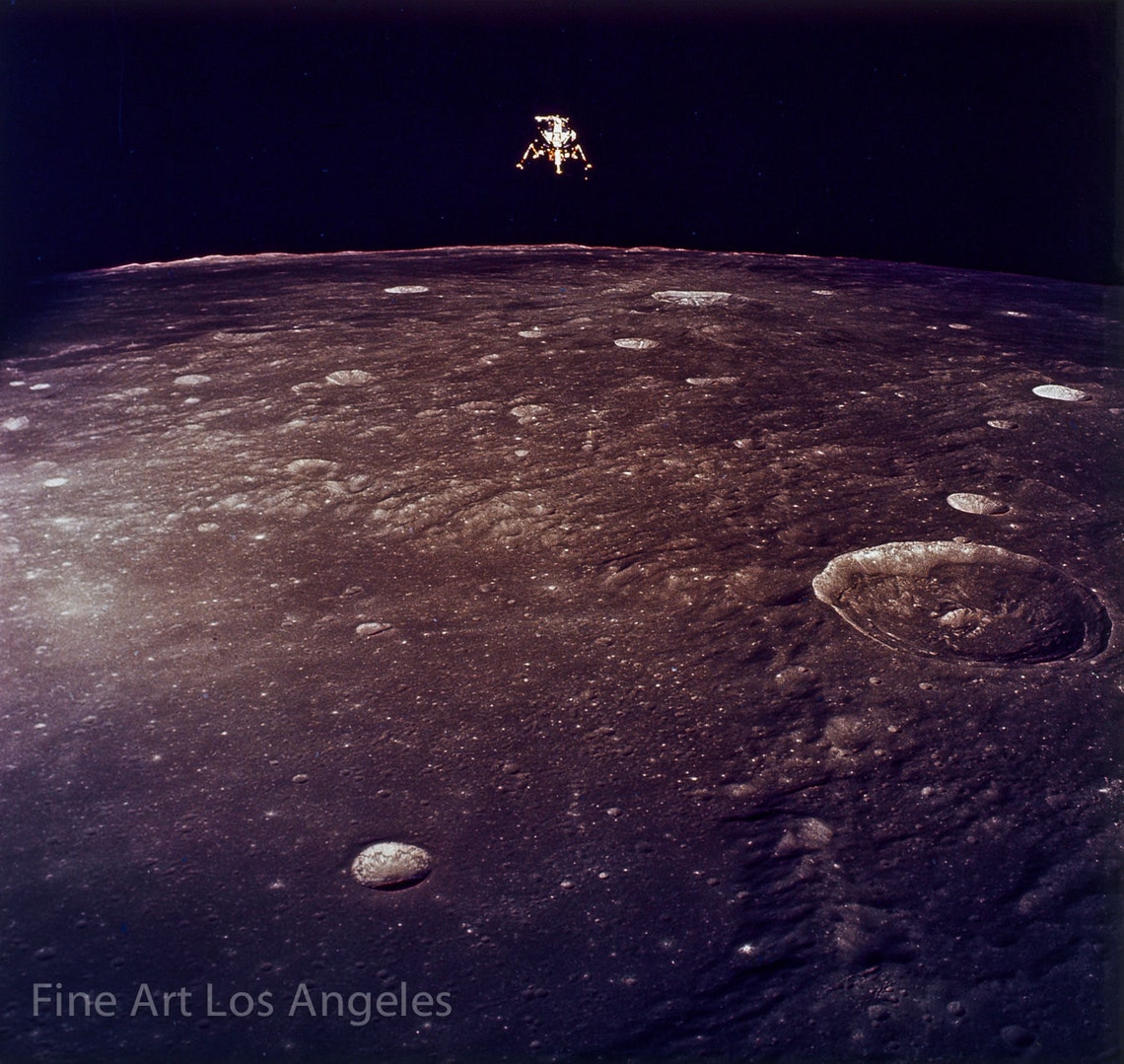 Early NASA Photo Lunar Lander Over the Surface of the Moon - Etsy