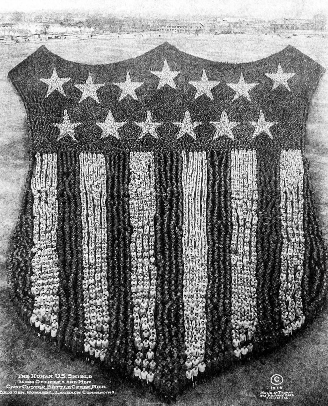 Arthur Mole "human US Shield" Living Photo, 1918, WW1 - Etsy