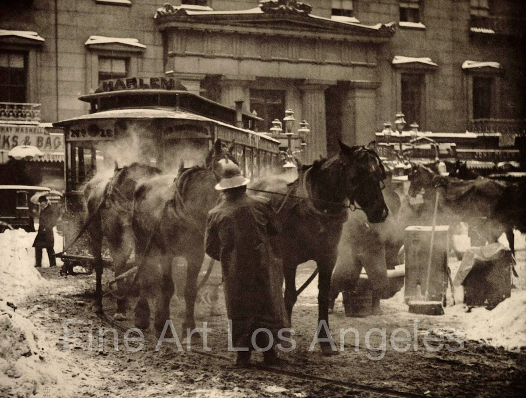 Alfred Stieglitz Photo "the Terminal" 1893, Trolley, Horses - Etsy