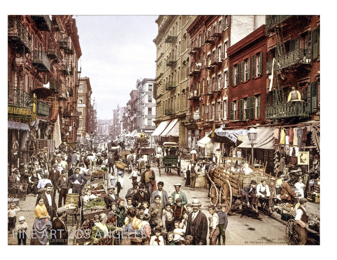 Photo of Mulberry Street, New York City, 1900, Detroit Photo Co. 11x17 ...