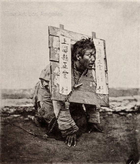 John Thomson Photo the Cangue Punishment China | Etsy Hong Kong