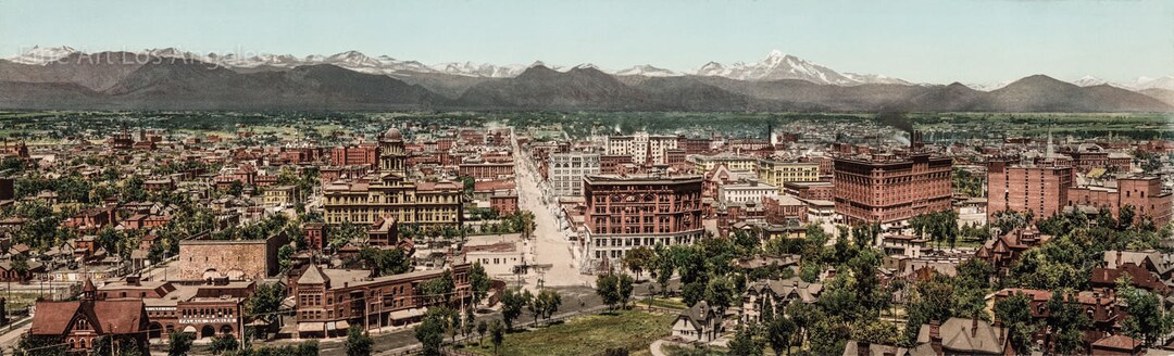 William Henry Jackson Photo, Denver, Colorado, 11x17" Chromograph, 1898 ...