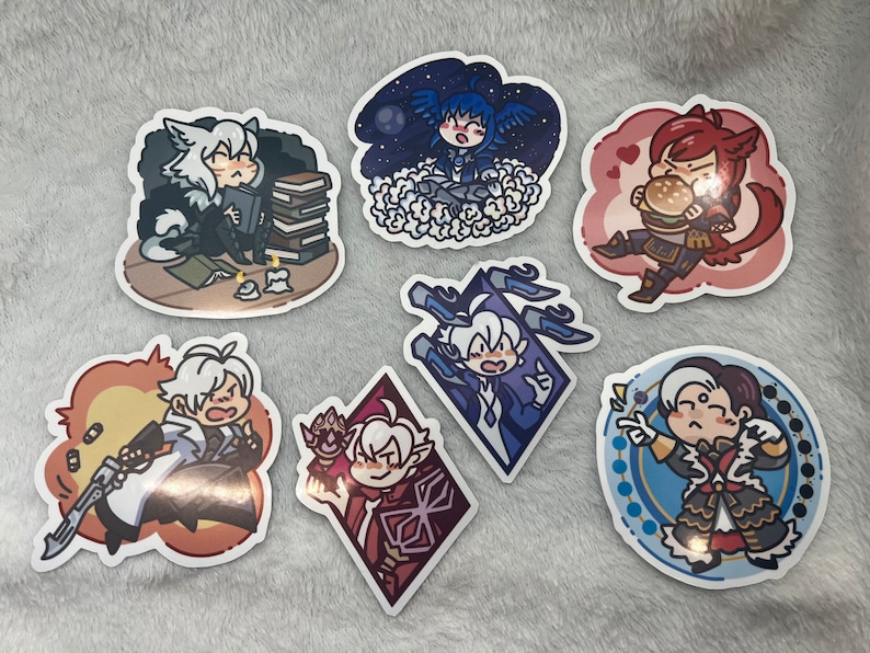 FFXIV 3 Character Stickers Final Fantasy 14 Inspired - Etsy