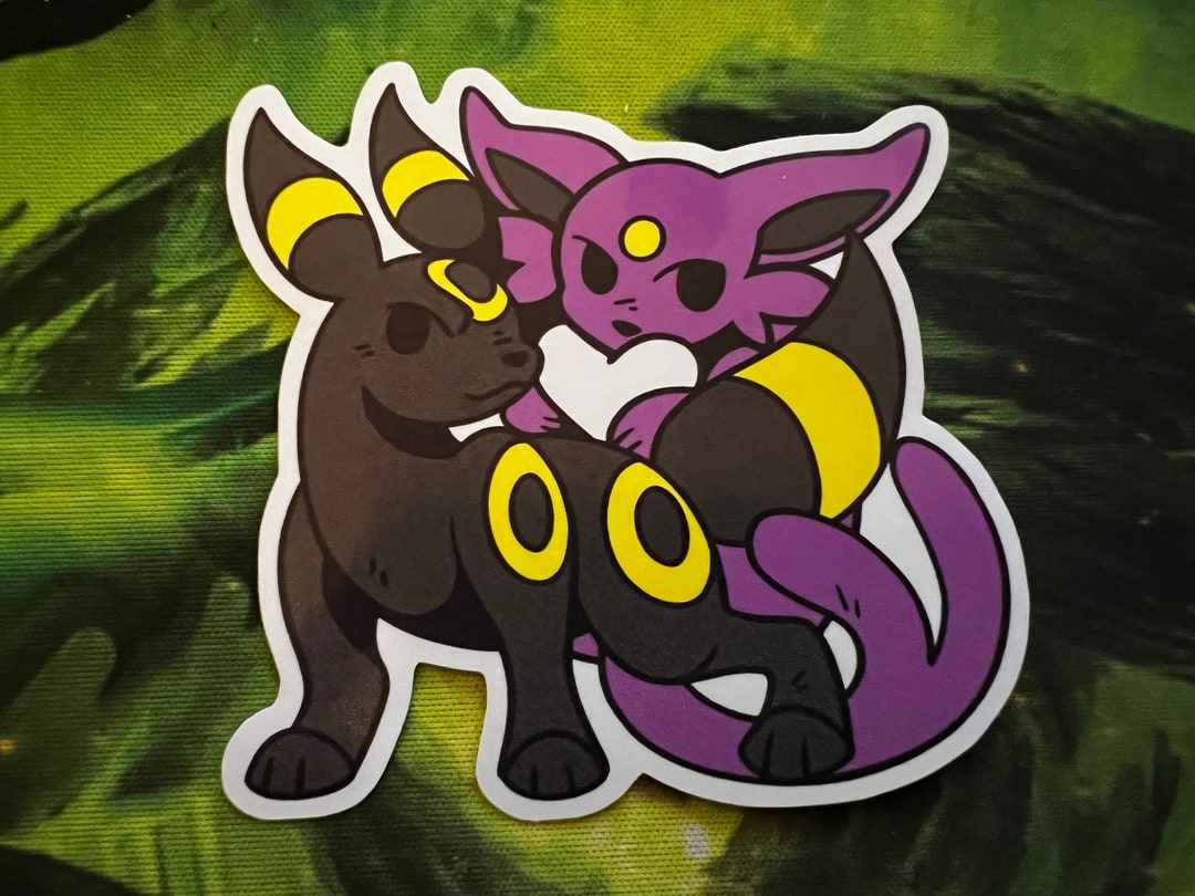 Umbreon & Espeon Subtle Nonbinary Pride Color Stickers | 3" Pokemon ...