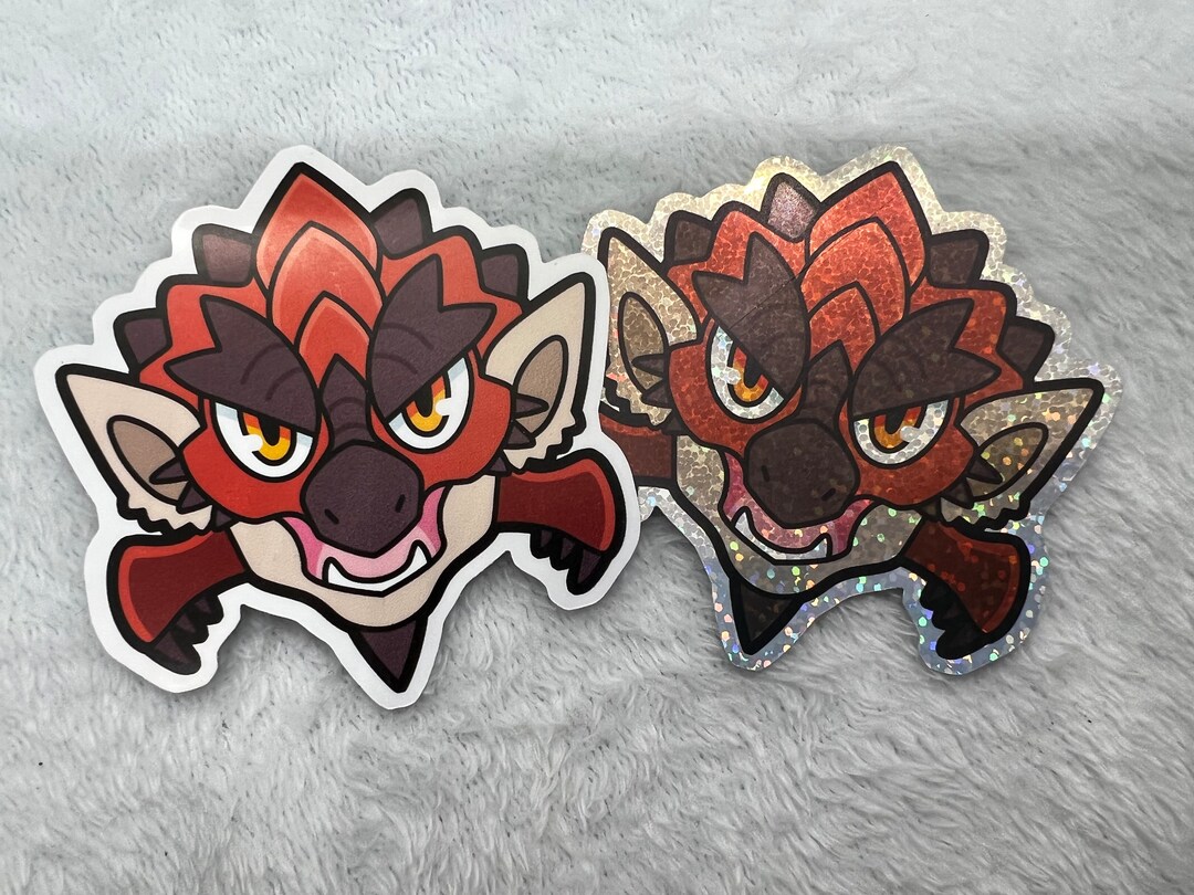 Rathalos Monster Hunter Chibi Headshot 3" Glossy or Holographic Sticker ...